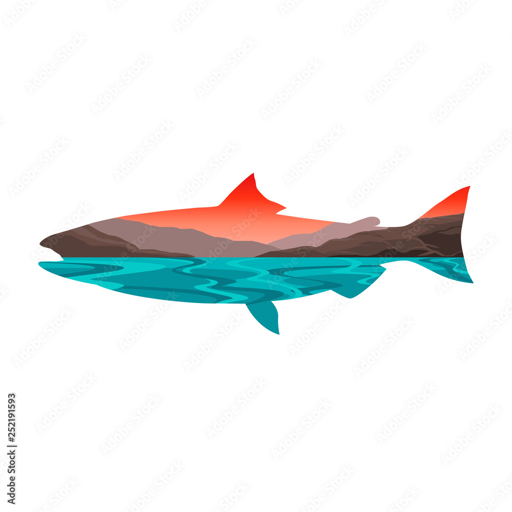 Salmon Silhouette Vector