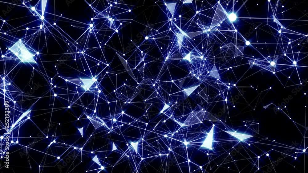 Glow network. Seamless loop. 4k.Blue fantasy abstract technology ...