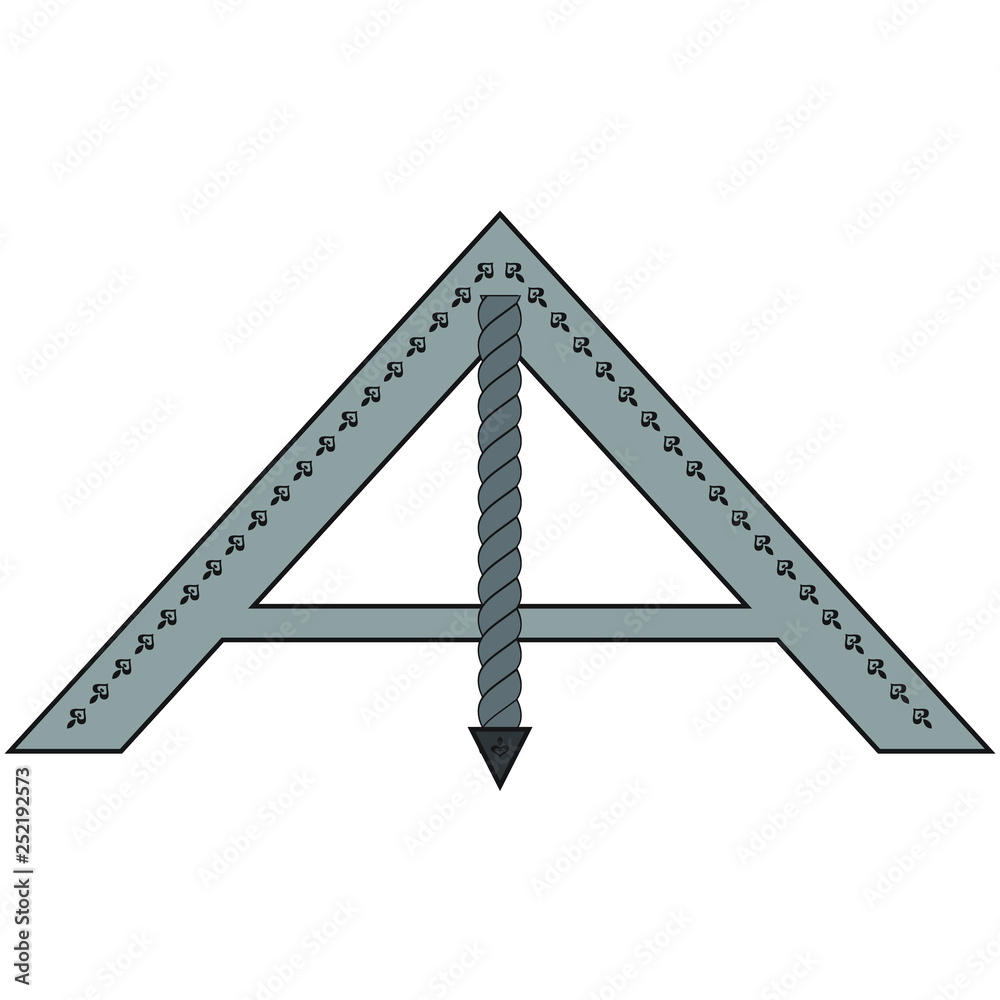 Masonic symbol of Senior Warden for Blue Lodge Freemasonry Stock Vector ...