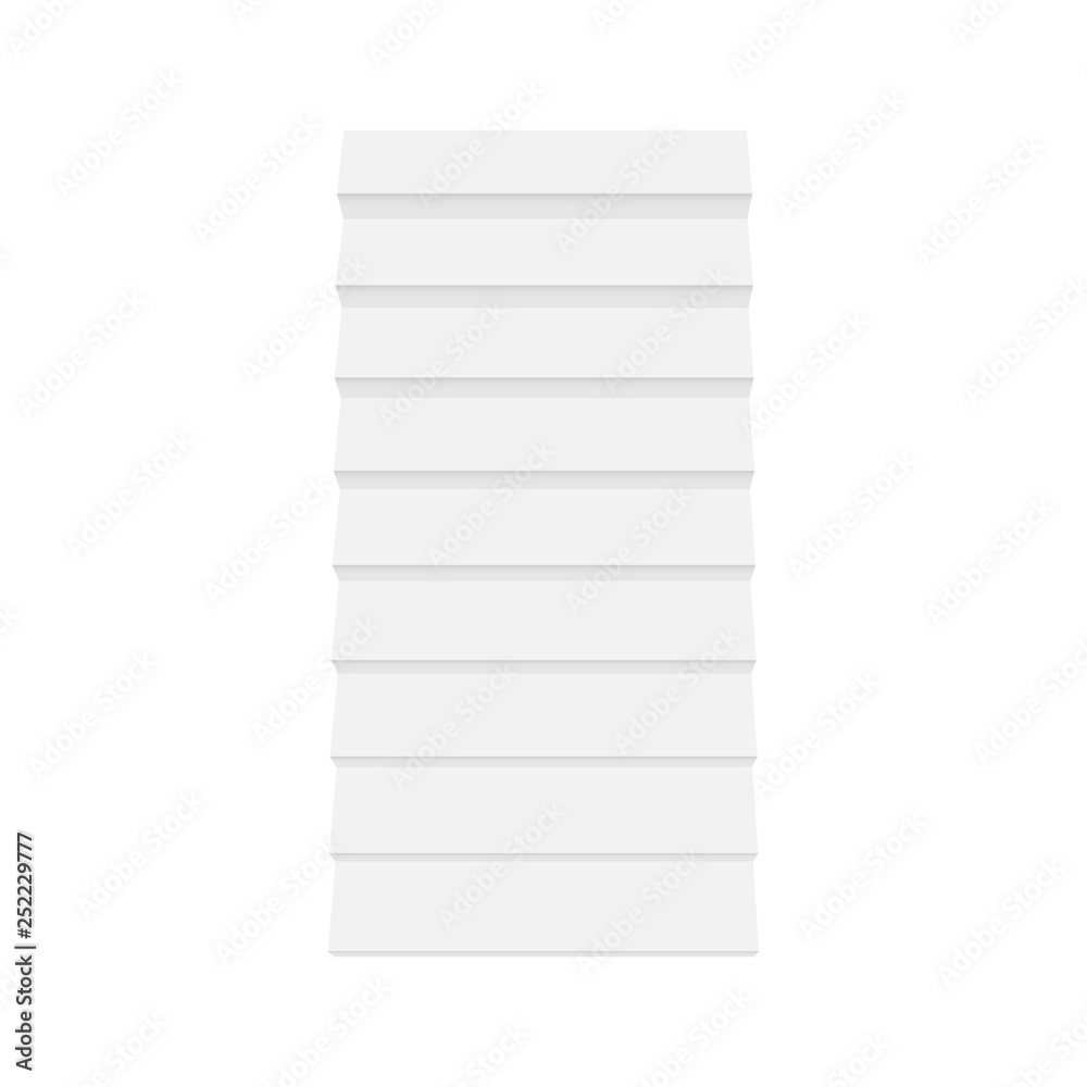 Staircases top view exhibition mockup. Vector illustration white stair ...