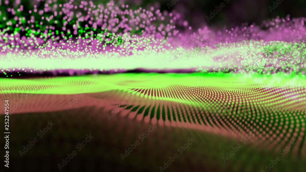 Abstract motion wave from shining particles magic Electronic mesh in ...