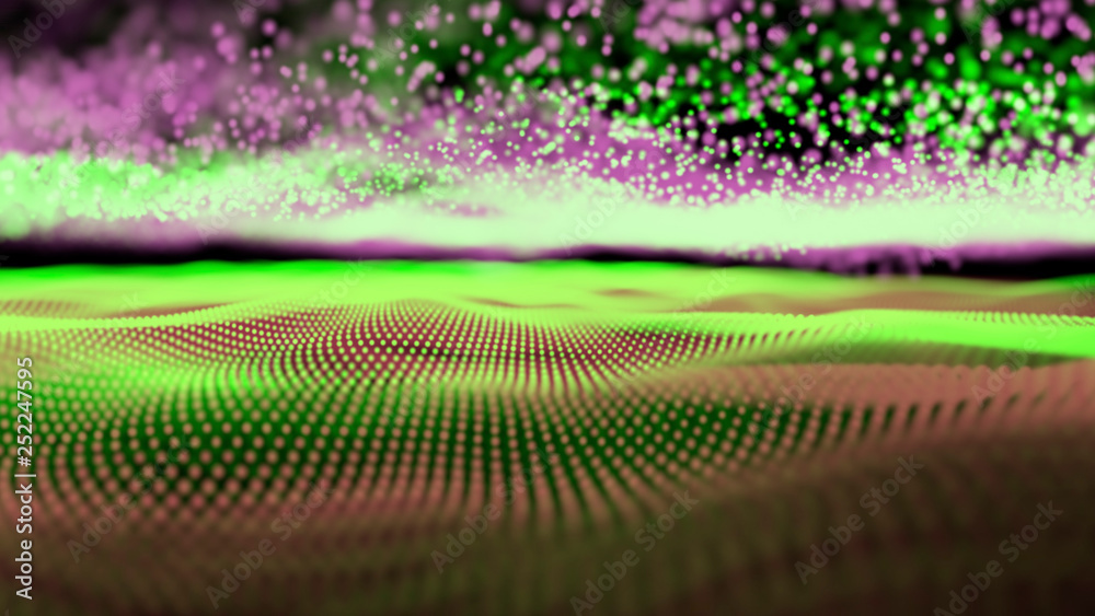 Abstract motion wave from shining particles magic Electronic mesh in ...