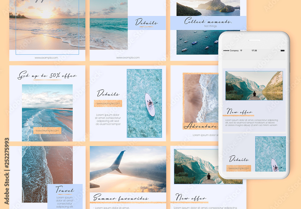 15 Social Media Post Layouts with Glitter Elements Stock Template ...