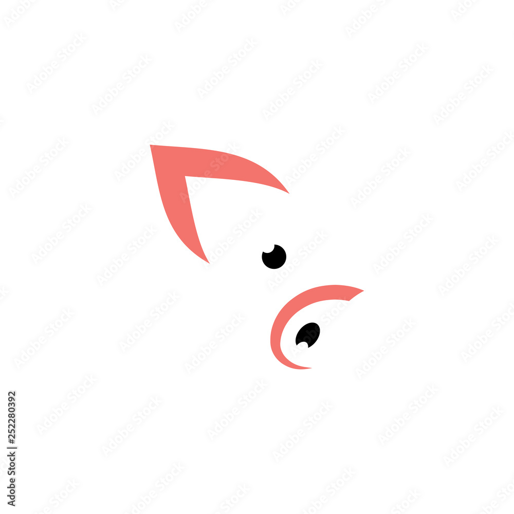 stylized pig logo vector icon symbol element Stock Vector | Adobe Stock