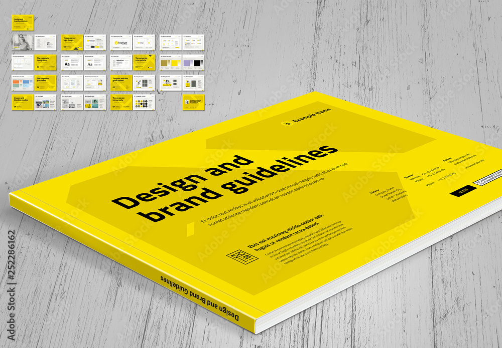 Modelo de Brand Style Guide Layout with Yellow Accents do Stock | Adobe ...