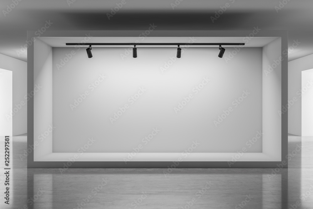 Mock up space with lamps in gallery Stock Illustration | Adobe Stock