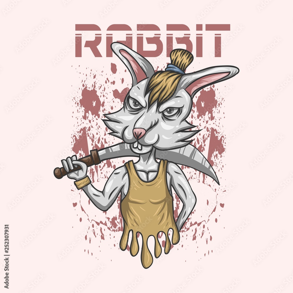 rabbit sword vector illustration Stock Vector | Adobe Stock