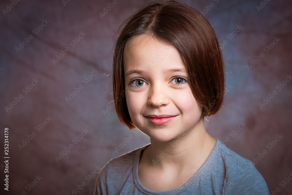 9 years old girl portrait Stock Photo | Adobe Stock