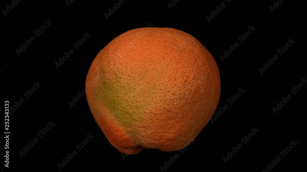 Realistic render of a rotating grapefruit (cut in half) on transparent ...