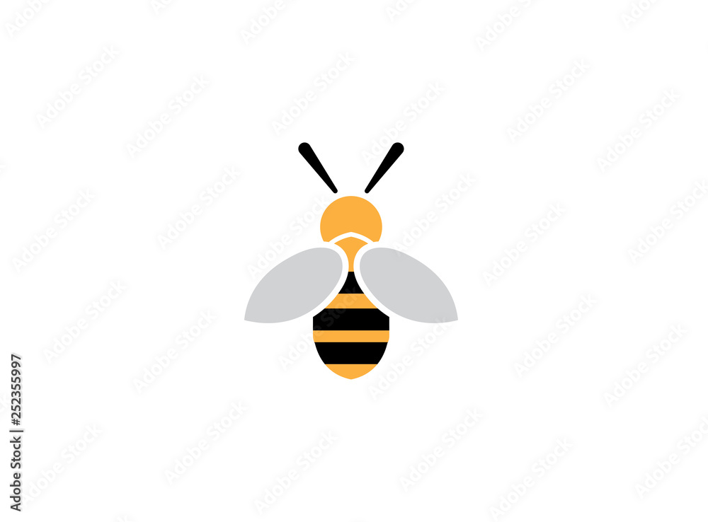 Bee open wings and fly for logo design Stock Vector | Adobe Stock