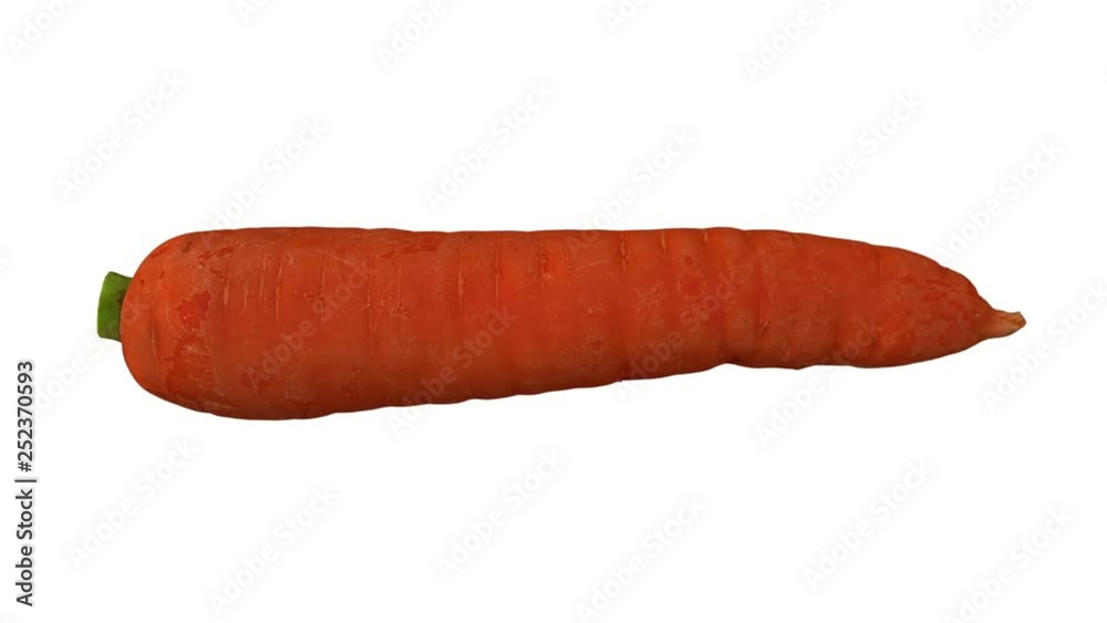 Realistic render of a rotating carrot on white background. The video is ...