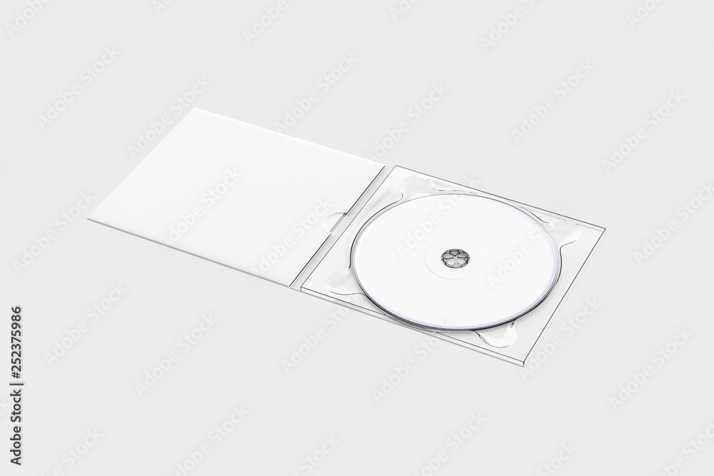 CD disc and carton packaging cover template mock up. Digipak case of ...