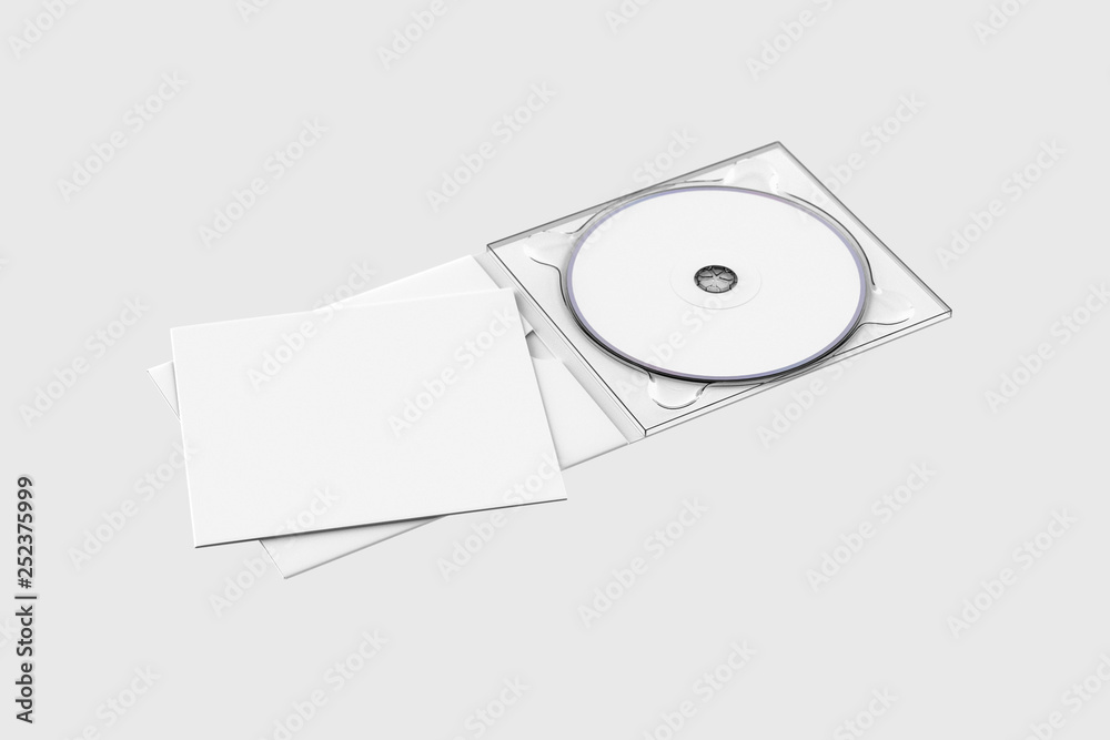 CD disc and carton packaging cover template mock up. Digipak case of ...