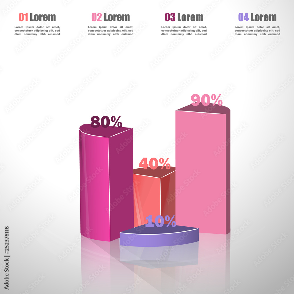 Set of business cycle flow diagrams, pie chart for documents,reports ...