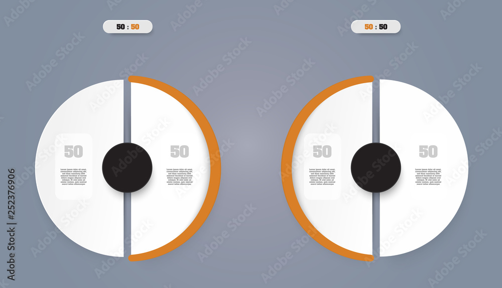 Set of business cycle flow diagrams, pie chart for documents,reports ...