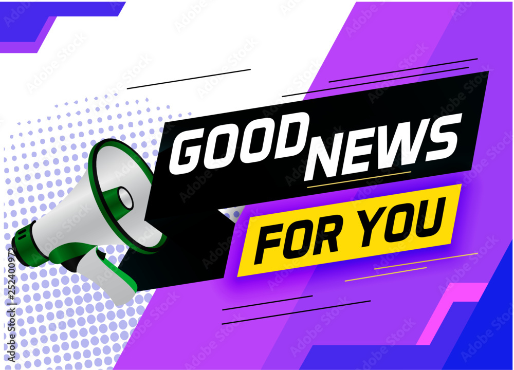 good news for you concept vector illustration with megaphone and 3d ...