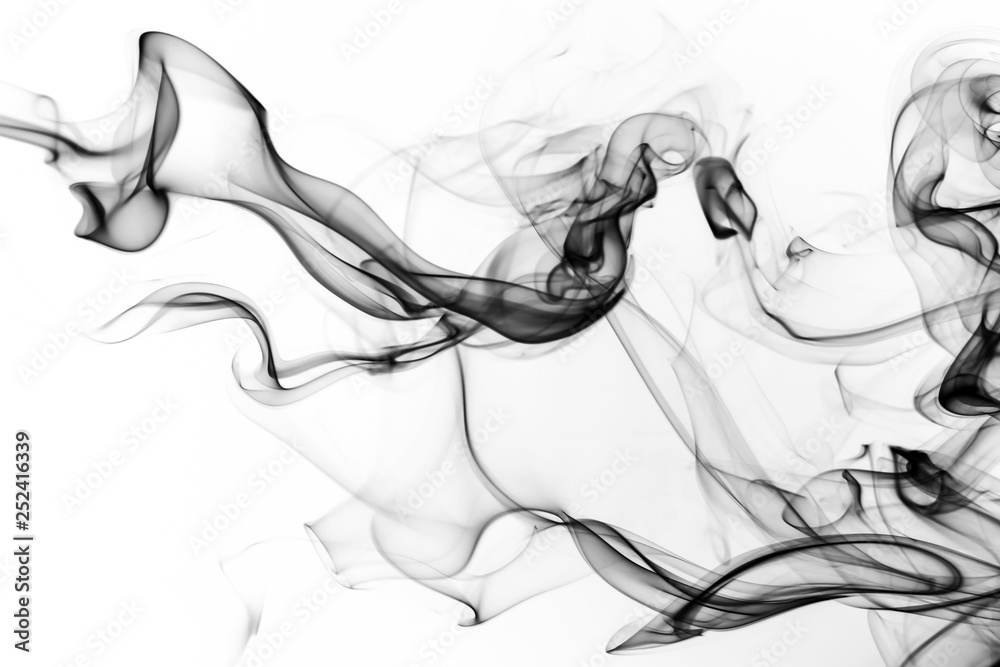 Black smoke abstract on white background. fire design Stock ...