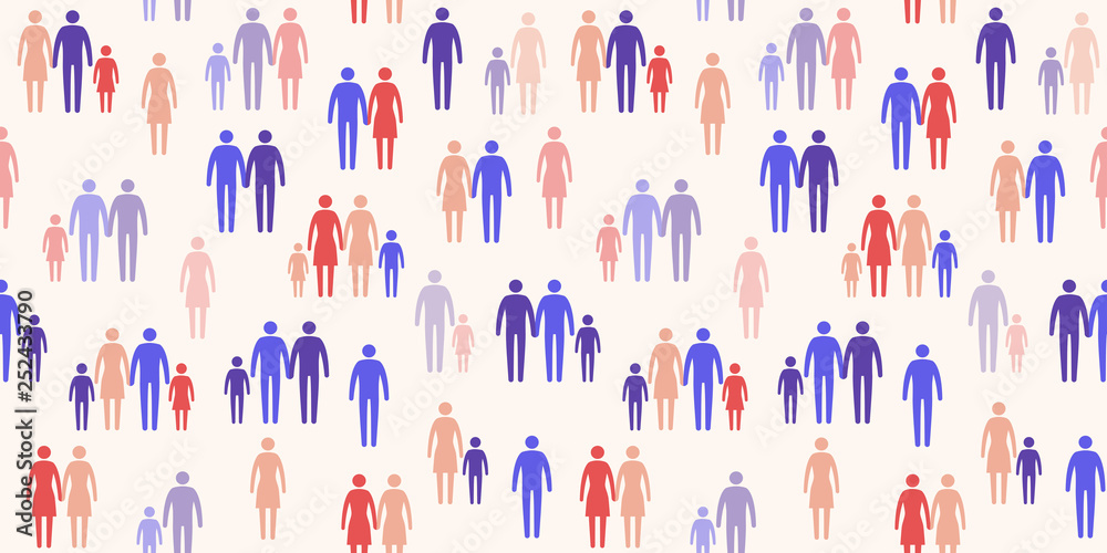 Different family types seamless pattern Stock Vector | Adobe Stock