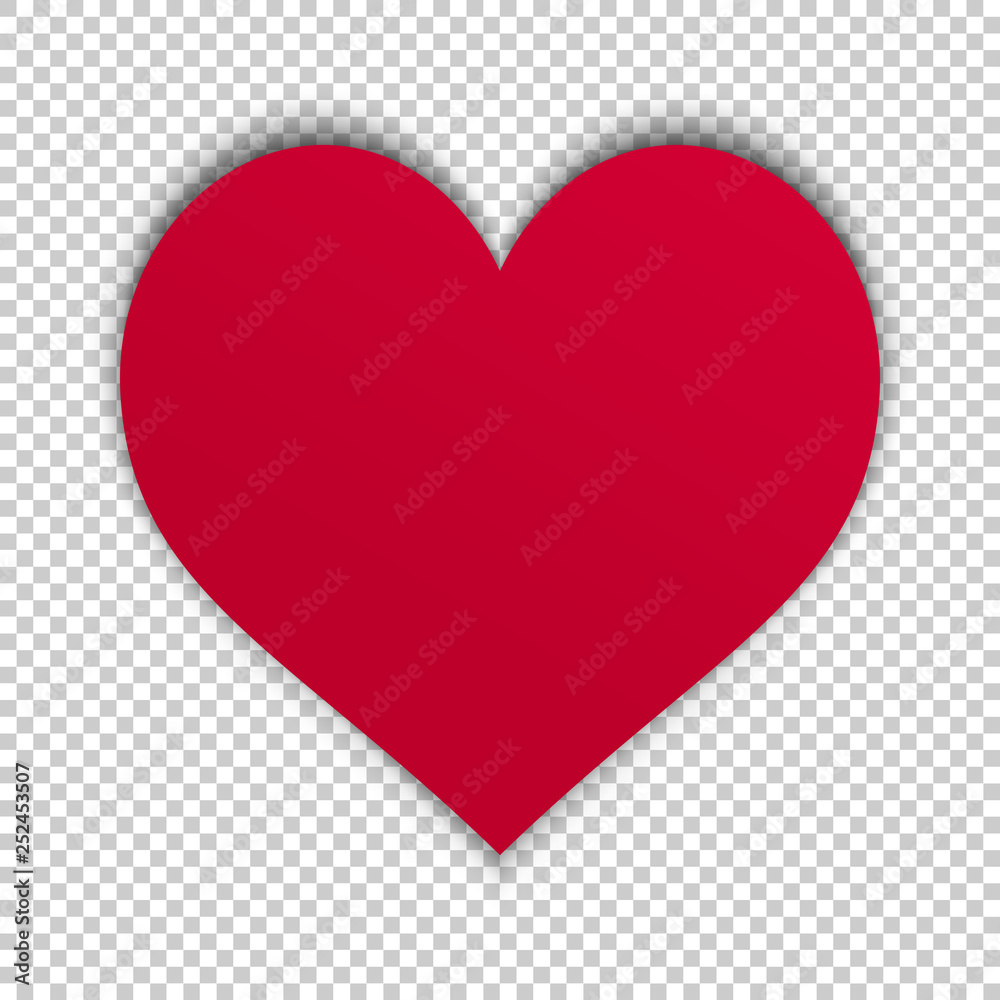 red heart on transparent background Stock Vector | Adobe Stock