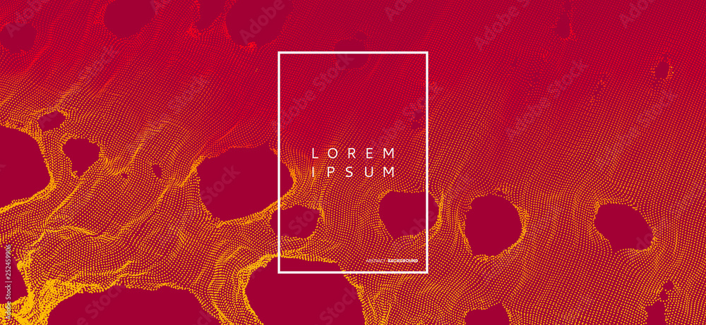 Abstract Grid Background With Hole Array With Dynamic Particles