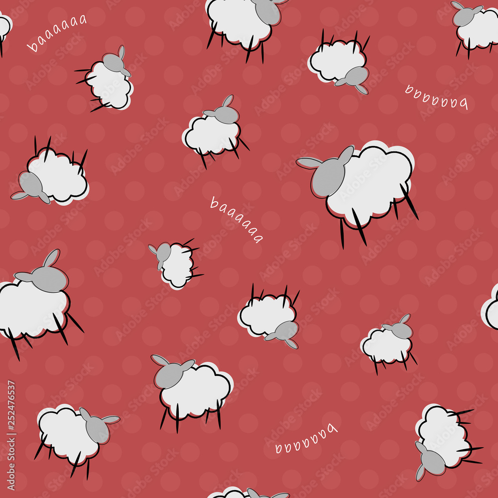 Sheep repeating tiled seamless pattern for Paper, Fabric, Wallpaper ...