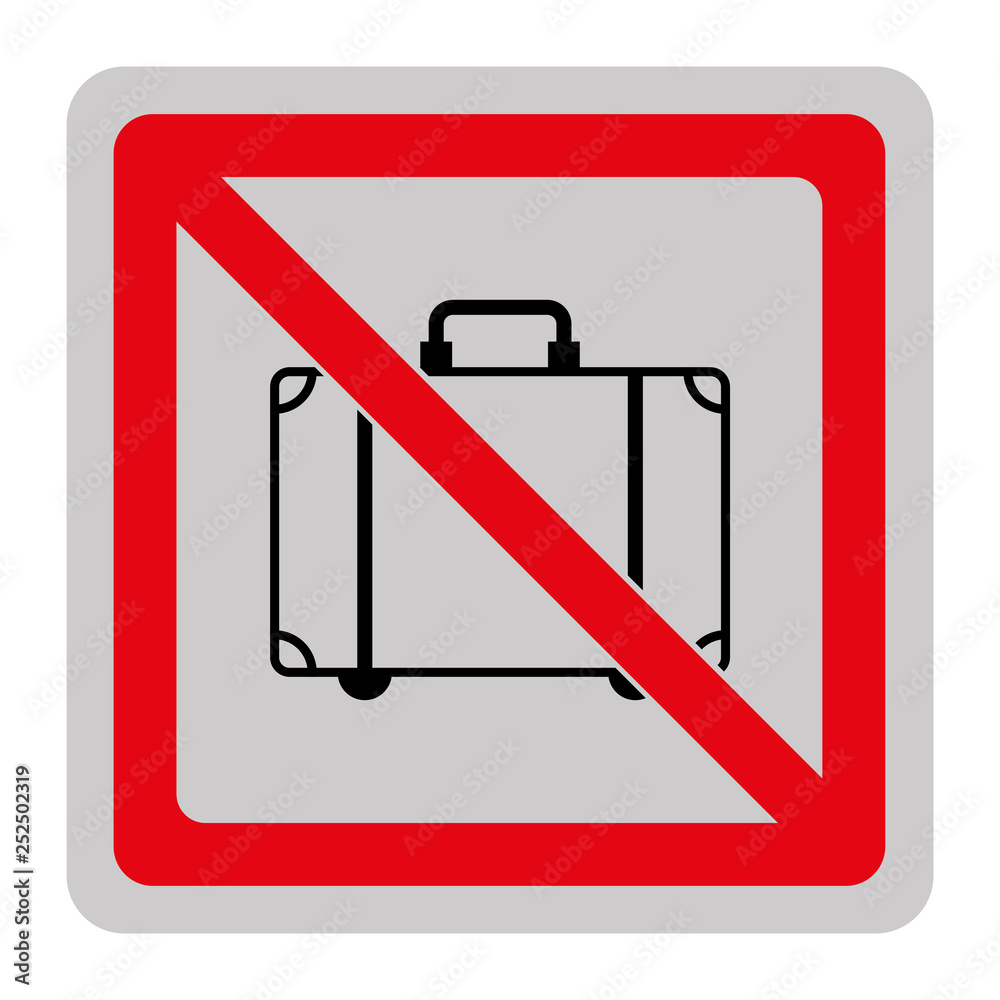 Gepäck verboten - Schild - Piktogramm - grau rot schwarz Stock Vector ...