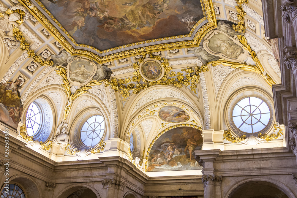 Awe inspiring view of a classic roman style ceiling with decorative ...