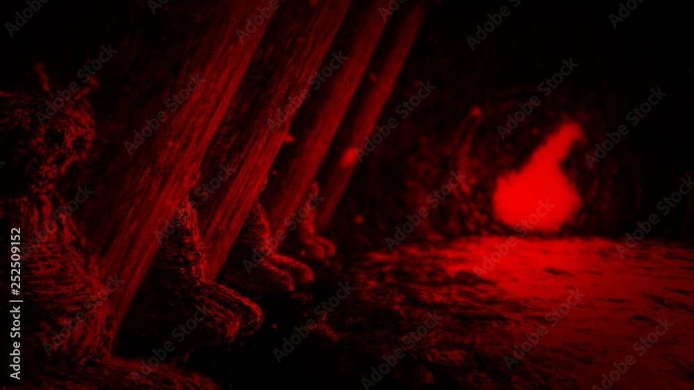 Mummies of entrance lost temple. 2D animation in horror fantasy genre ...