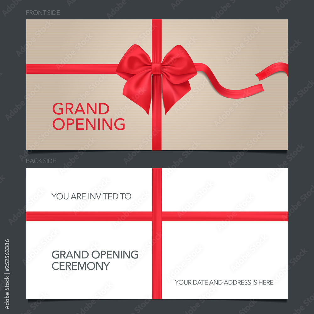 Grand opening vector illustration, invitation card. Template invite ...