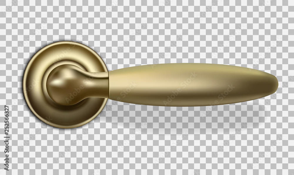 Metal handle with push mechanism for entrance and interior doors, in a ...