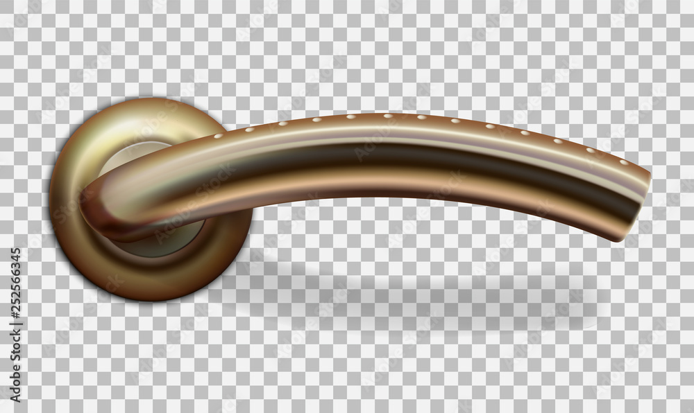 Metal handle with push mechanism for entrance and interior doors, in a ...