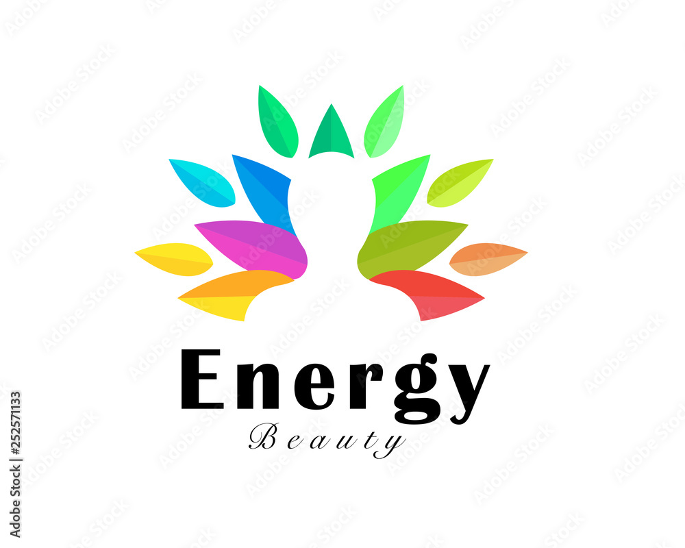 human Inner energy nature logo design inspiration Stock Vector | Adobe ...