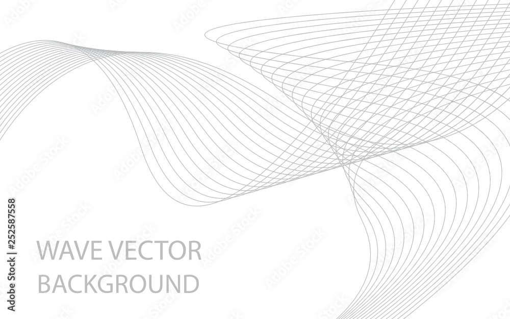 Abstract gray wave lines on white background. Can be used presentation ...