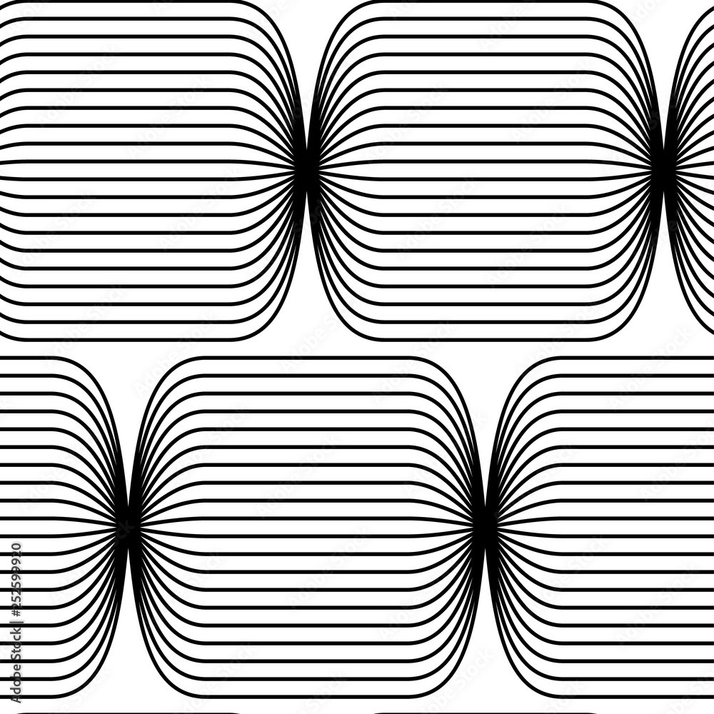 Abstract vector seamless op art pattern. Black and white pop art ...
