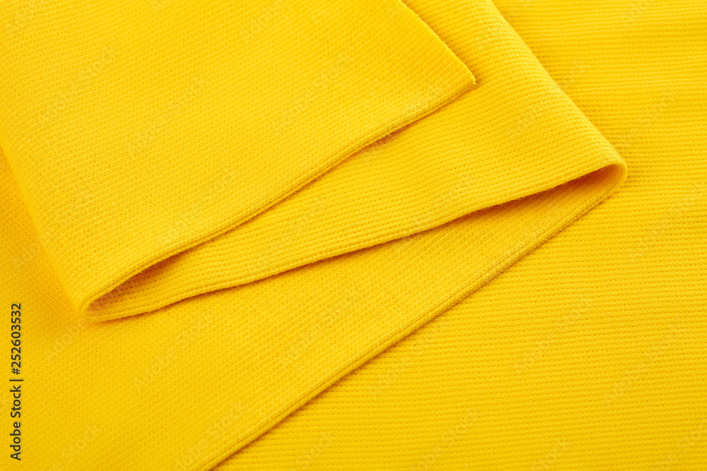 Yellow cotton textile - close up of fabric texture. Cotton Fabric ...
