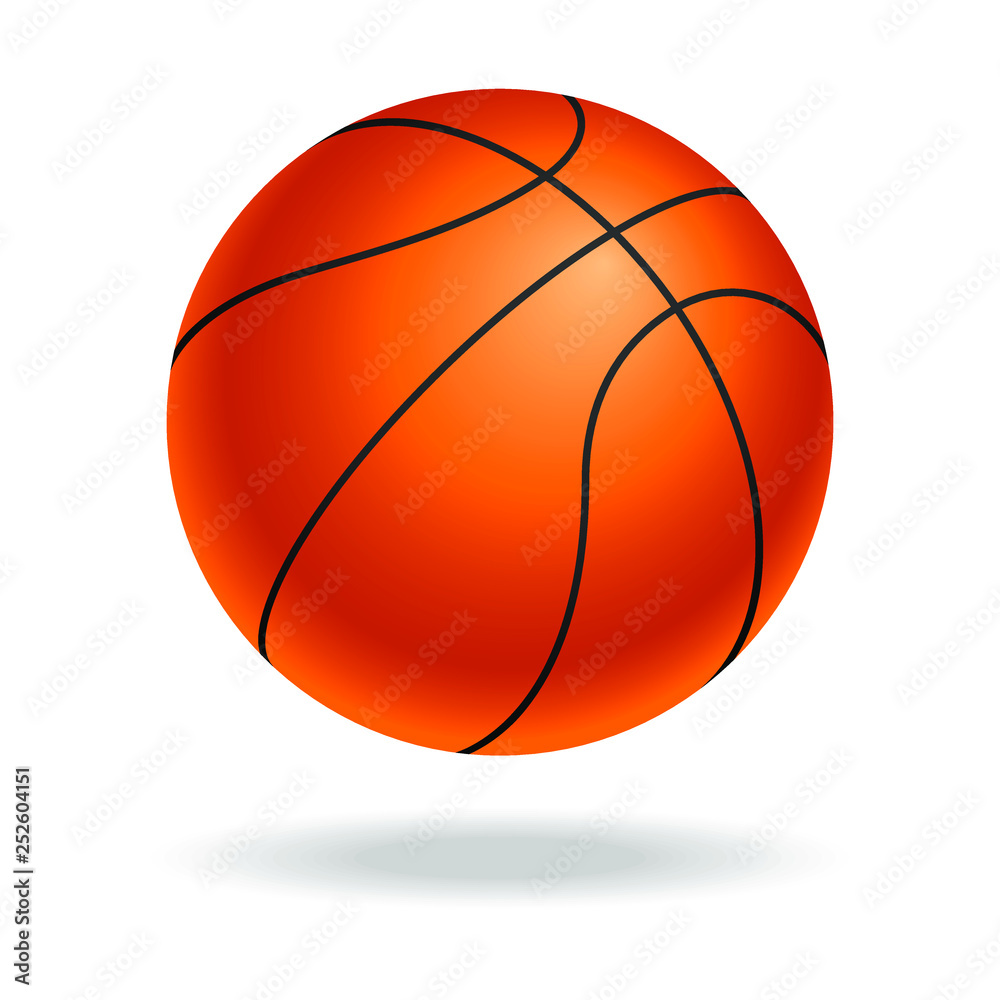 Basketball ball icon. Realistic symbol basketball ball isolated on ...
