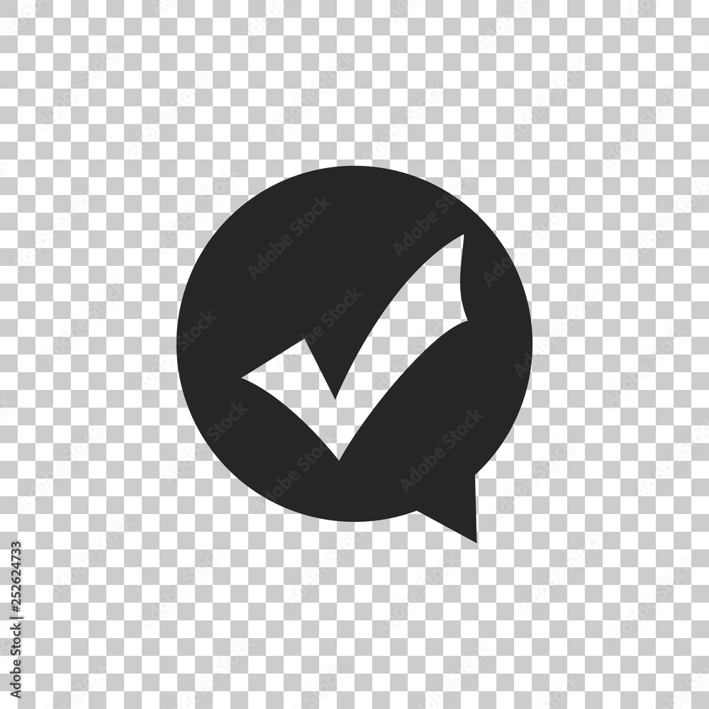 Check Mark In Circle Icon Isolated On Transparent Background Choice 