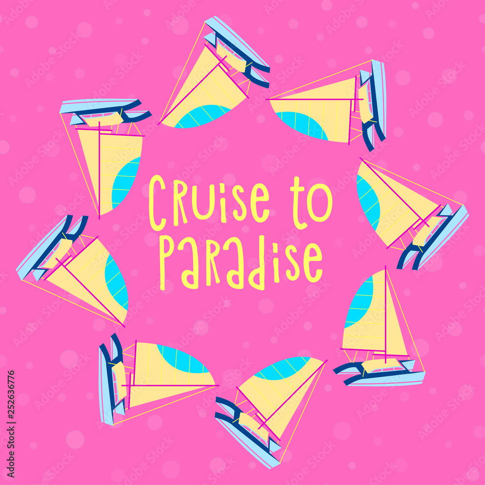 Marine border ,frame with cartoon vector boats Stock Vector | Adobe Stock