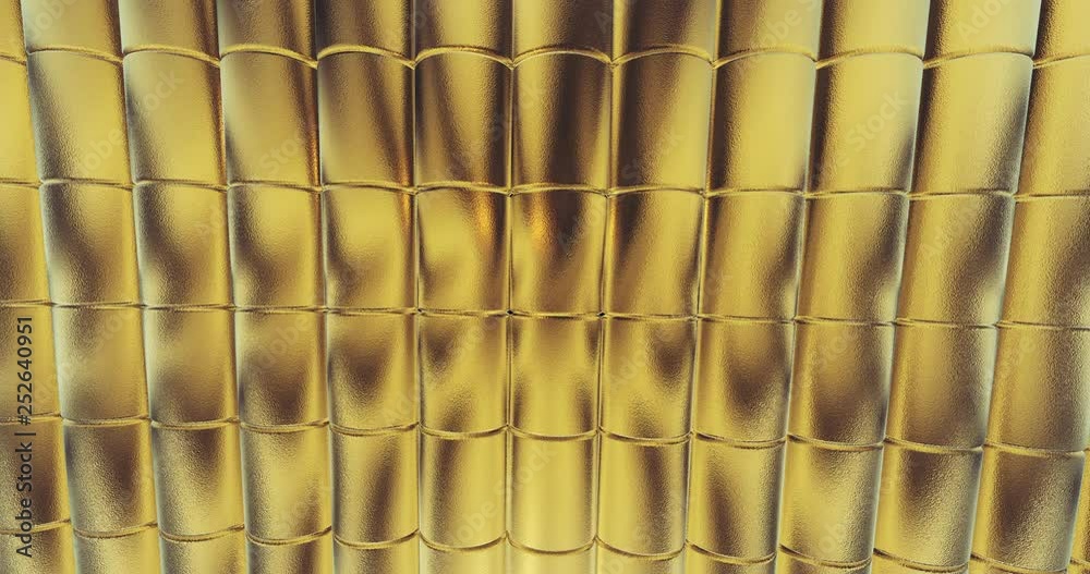 gold foil tiles texture seamless loop background 3D rendering Stock ...