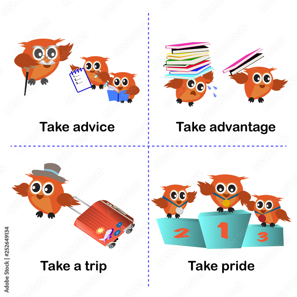 set of take activities, How to use take for kids. advice. advantage. a ...