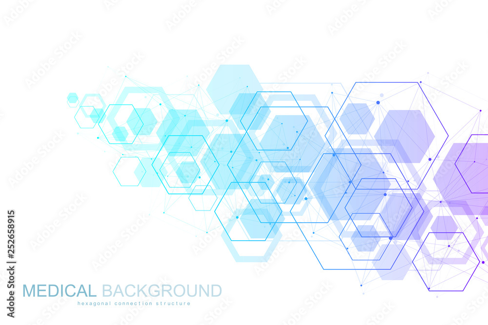 Abstract medical background DNA research, molecule, genetics, genome ...