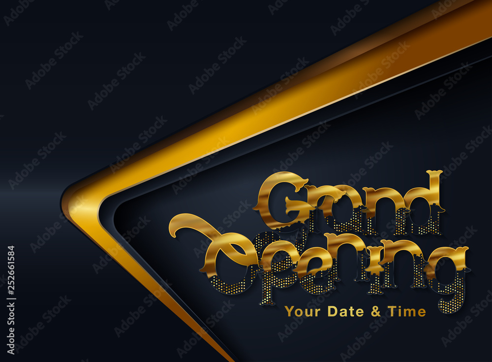 Grand opening vector banner, illustration. Template design element with ...