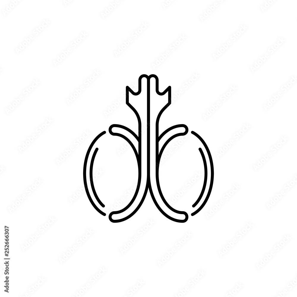 human organ testicles outline icon. Signs and symbols can be used for ...