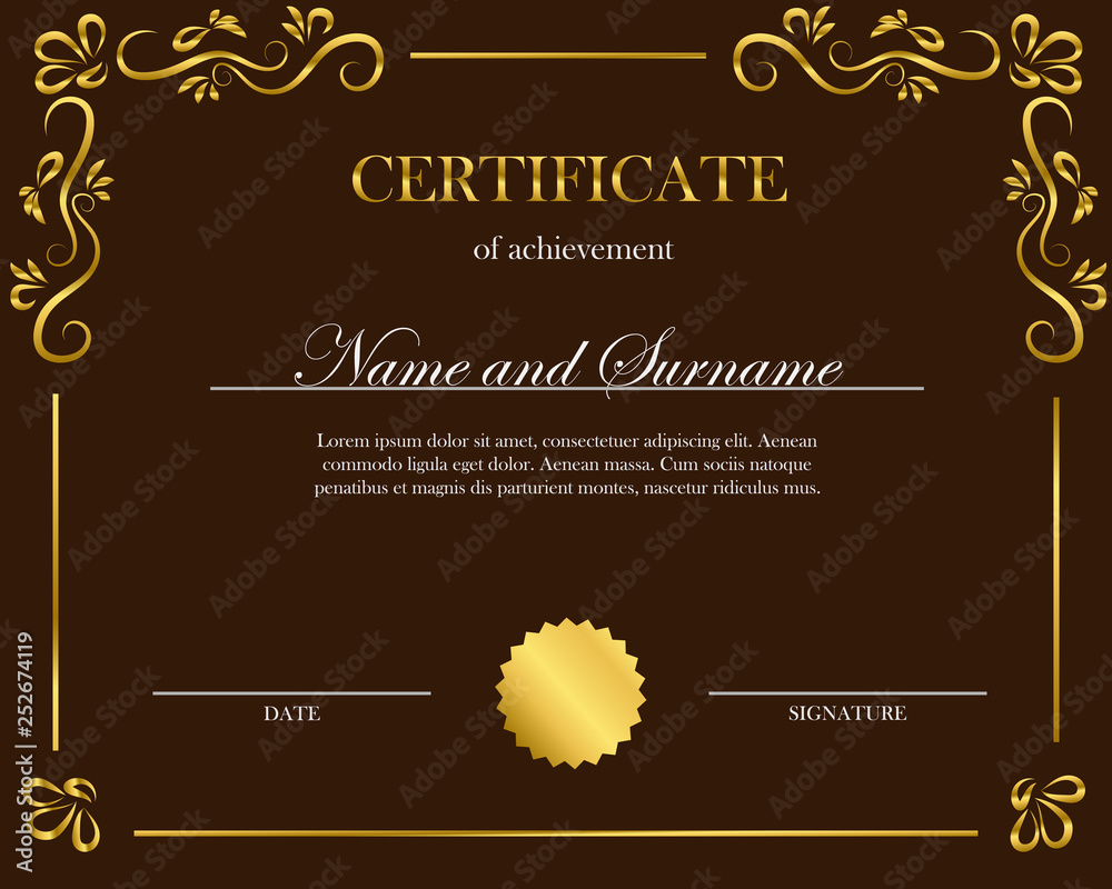 Creative certificate, diploma. Frame for diploma, certificate ...