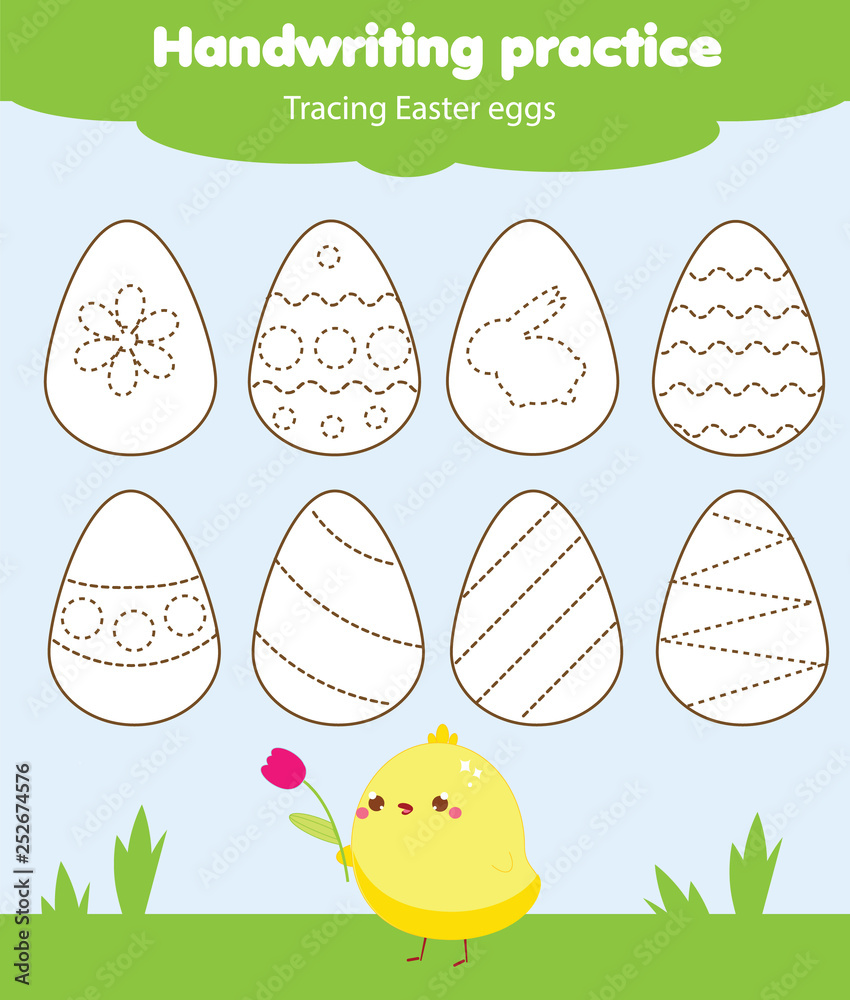 Easter activity, handwriting practice. Tracing lines for toddlers and ...