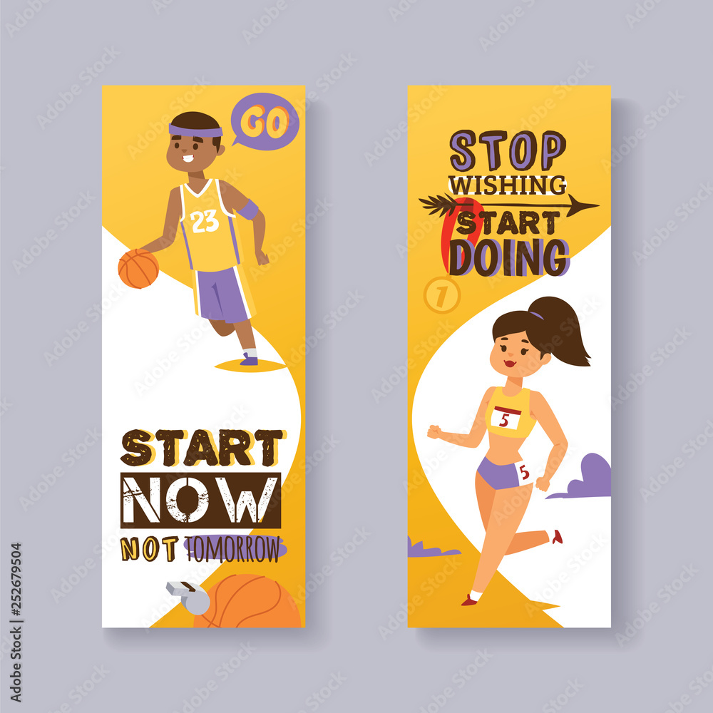 Sport vector runner people running jogging playing basketball ...