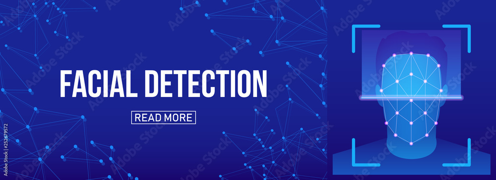 Creative vector illustration of biometric face verification scan ...