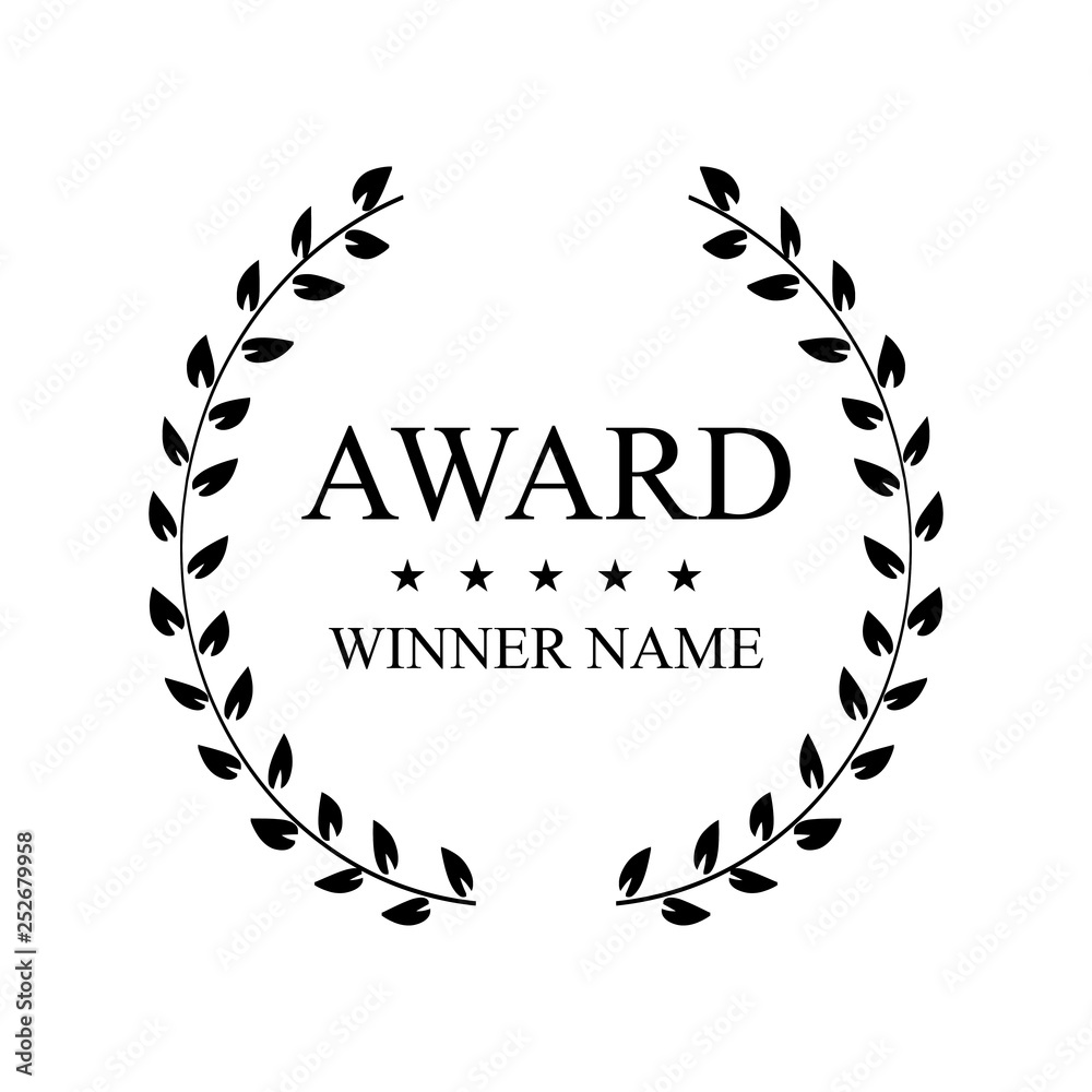 Poster Creative vector illustration of the best award label with golden ...