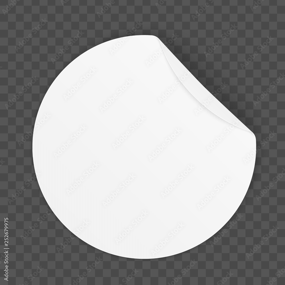 Creative vector illustration of round adhesive stickers with curved ...