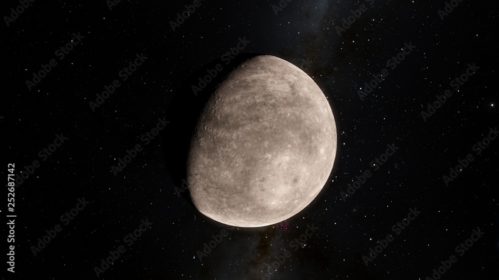 Planet Earth from space 3D illustration planet mercury orbital view ...